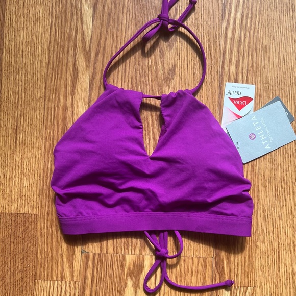 Athleta | Swim | Athleta High Neck Keyhole Bikini Top Nwt Strappy Xs ...